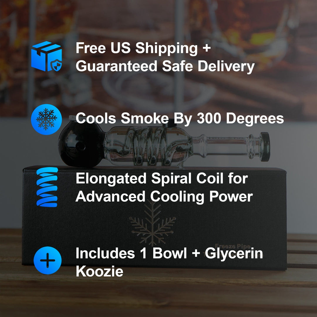 Freeze Pipe - Glass Weed Pipe Featuring a Freezable Glycerin Coil – The ...